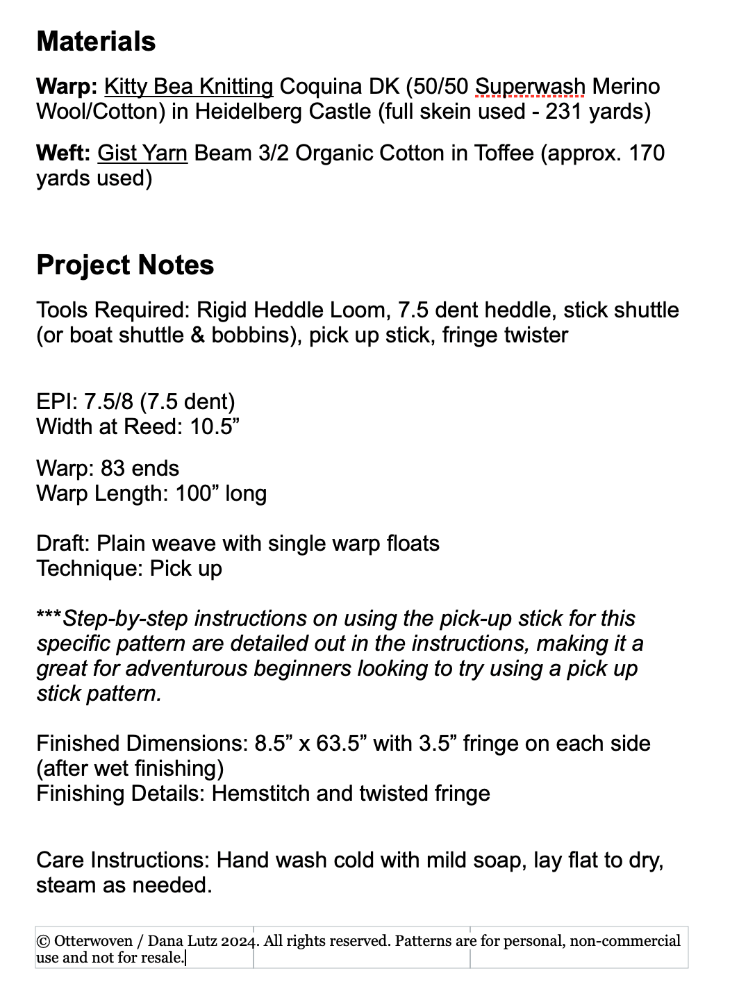 Rigid Heddle Weaving Pattern - Hagelslag Scarf – OTTERWOVEN